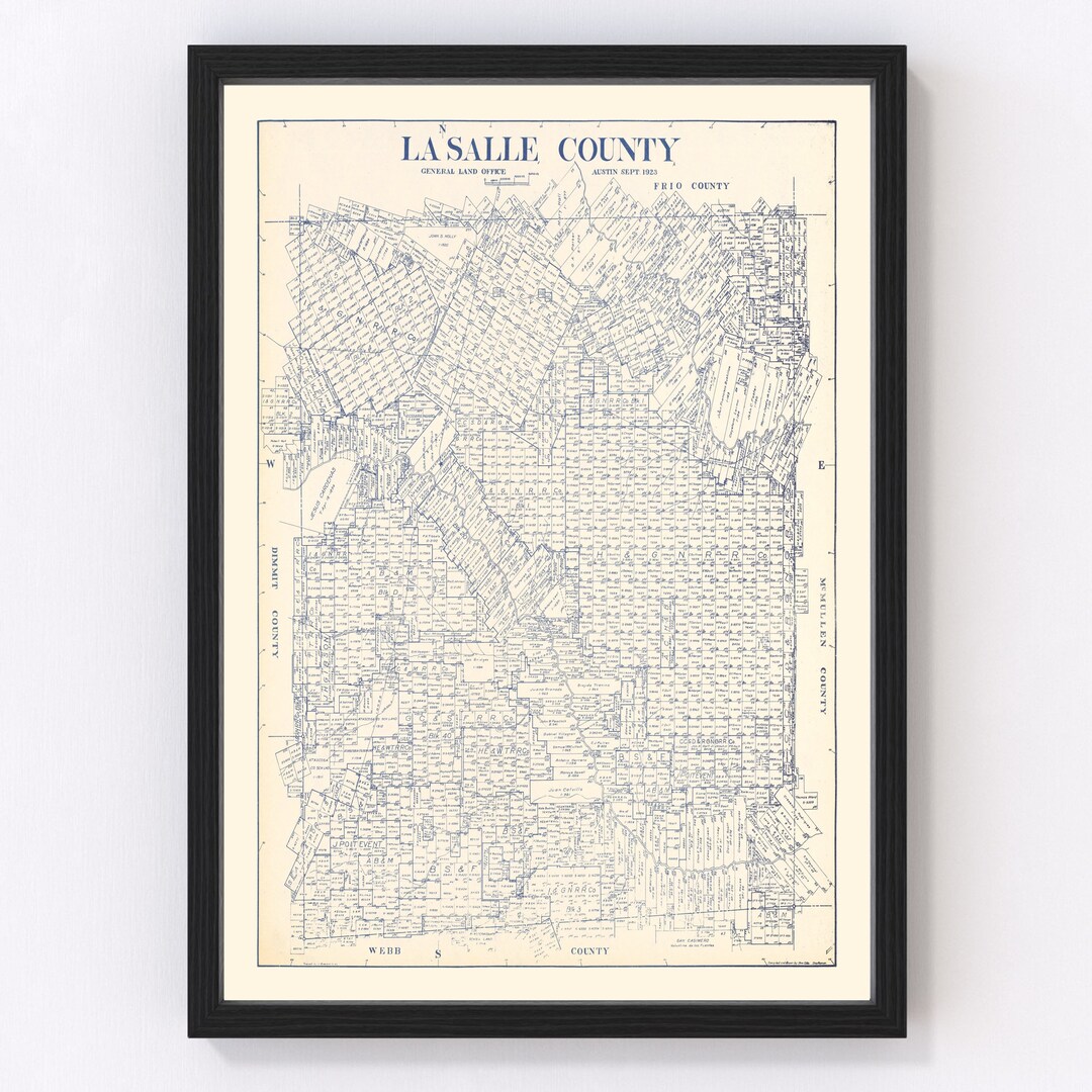 La Salle County Map 1923, Vintage La Salle County Map, Old La Salle ...