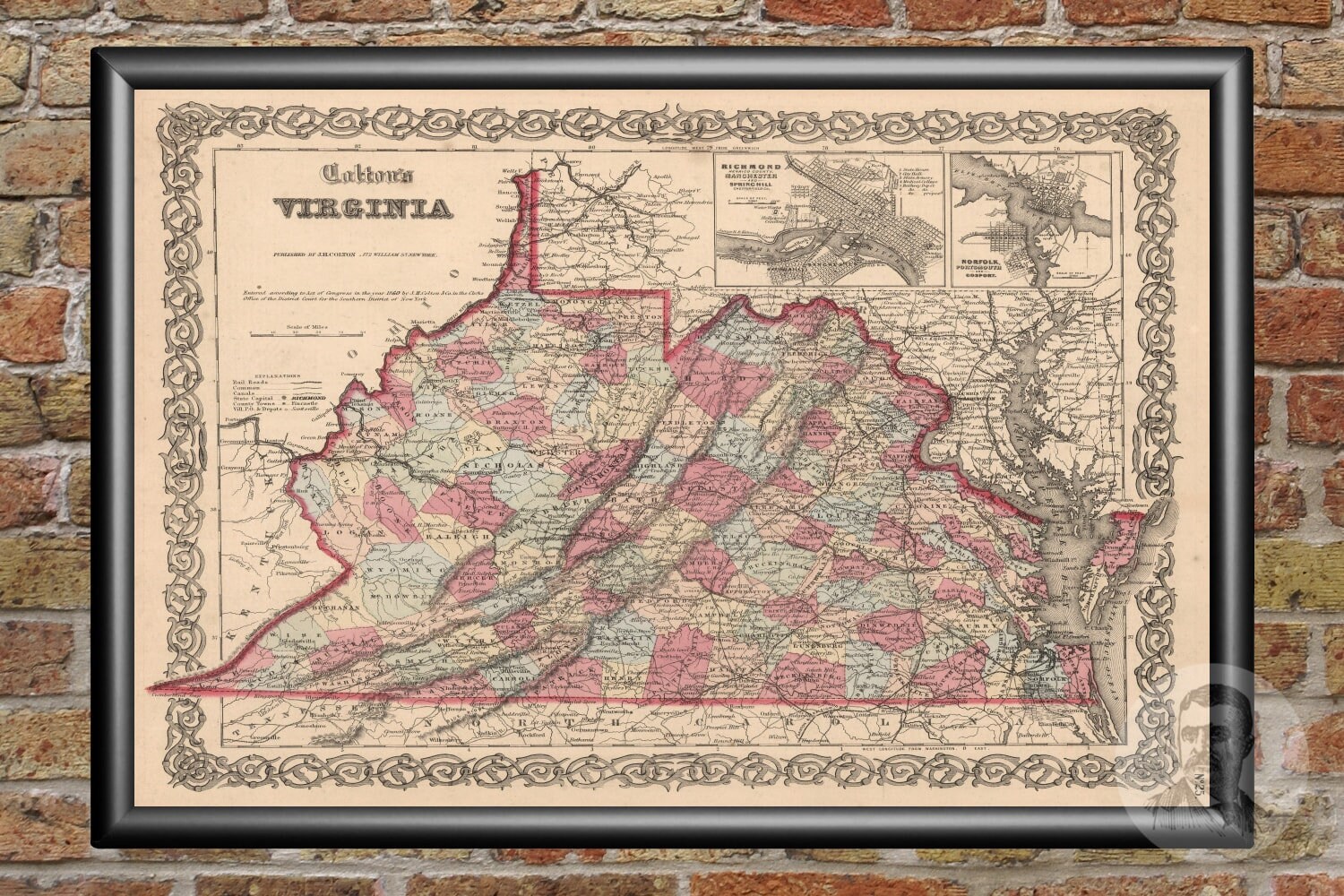 Map Of Virginia In 1861 - United States Map