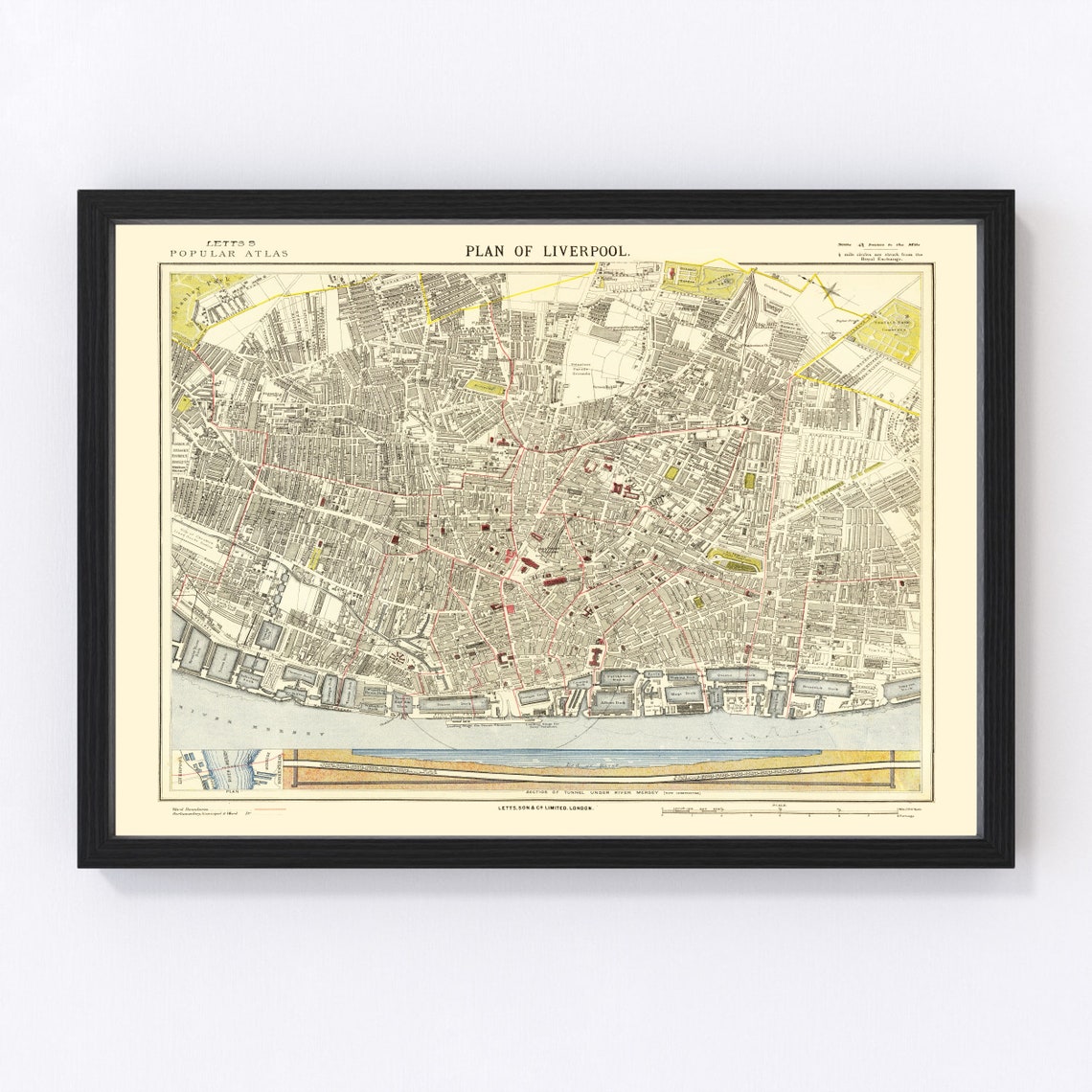 Liverpool Map 1883 Old Map of Liverpool England Art Vintage - Etsy