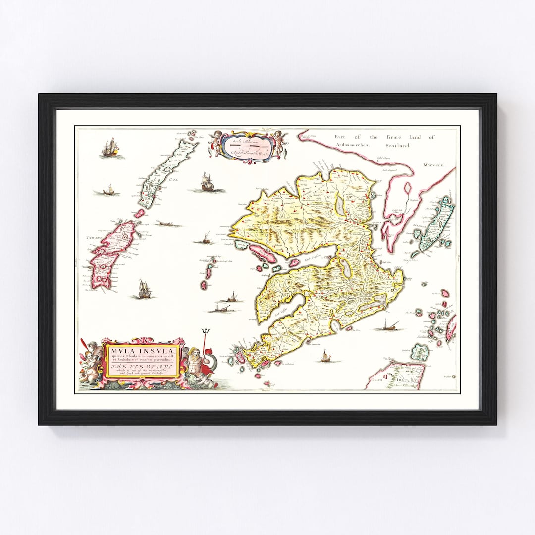 The Isle of Mull Map 1665 Old Map of the Isle of Mull Scotland Art ...