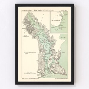 Mahón Map 1878 - Old Map of Mahón Spain Art Vintage Print Framed Wall ...