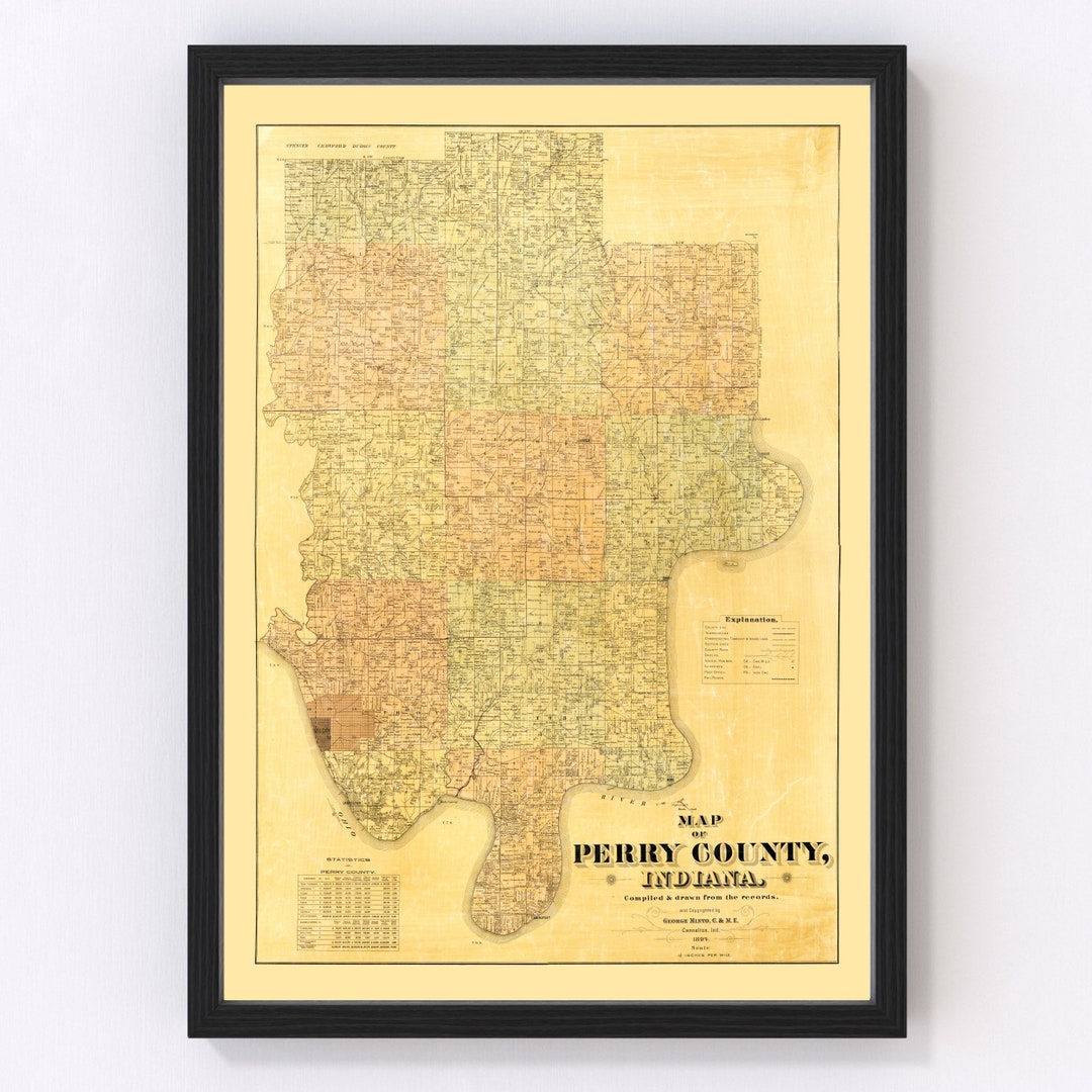 Perry County Map 1894, Vintage Perry County Map, Old Perry County ...