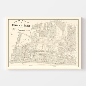 Hermosa Beach Map 1922 - Old Map of Hermosa Beach California Art ...