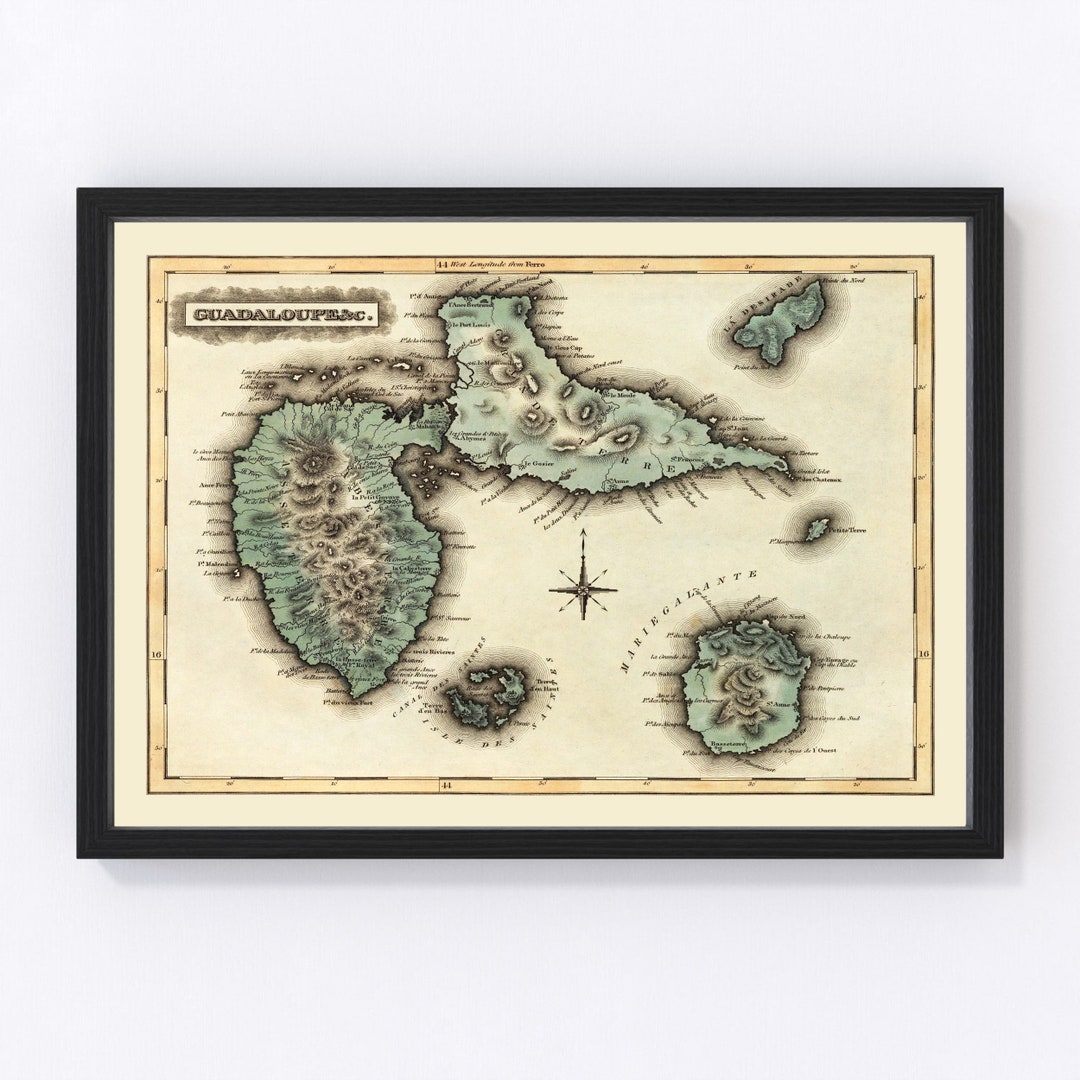 Nevis Map 1823, Vintage Nevis Map, Old Nevis Art, Wall Art Gift for ...