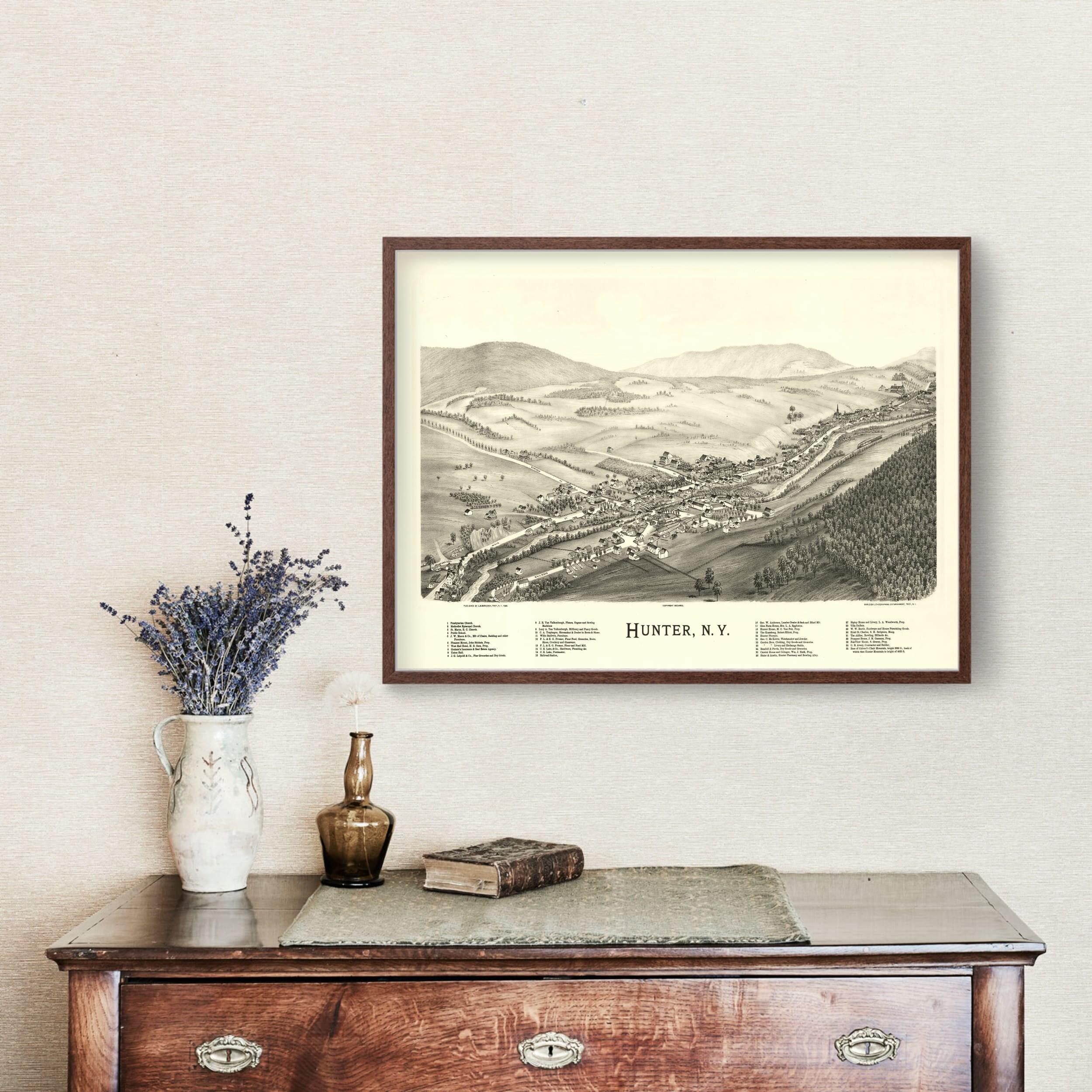 Hunter Map 1890 Old Map of Hunter New York Art Vintage Print - Etsy