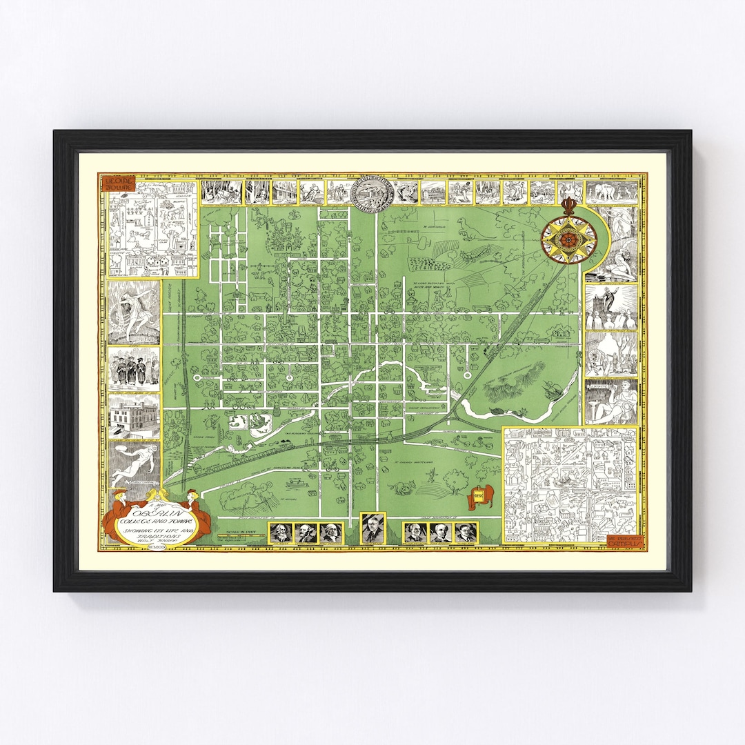 Oberlin College Map 1929, Vintage Oberlin College Map, Old Oberlin ...