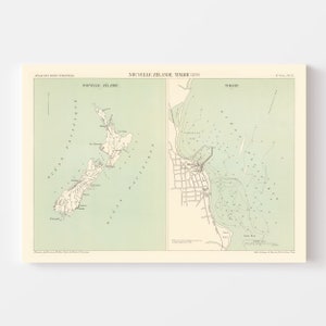 Timaru Map 1890 Old Map of Timaru New Zealand Art Vintage Print Framed ...