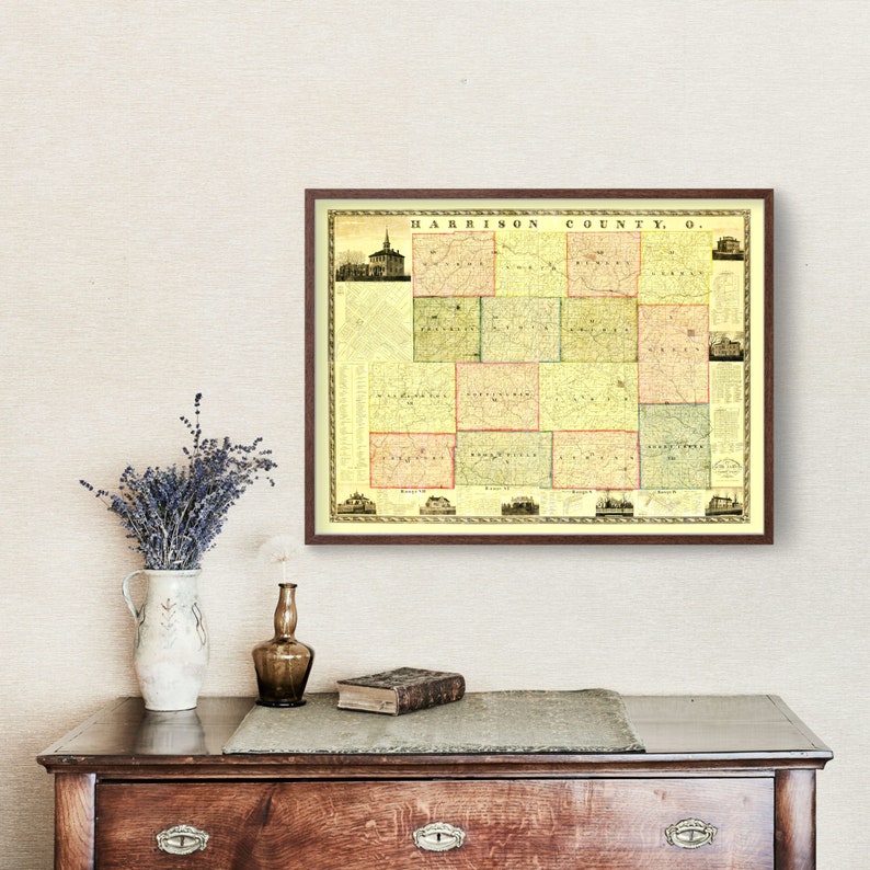 Harrison County Ohio Map 1862 Old Map of Harrison County - Etsy