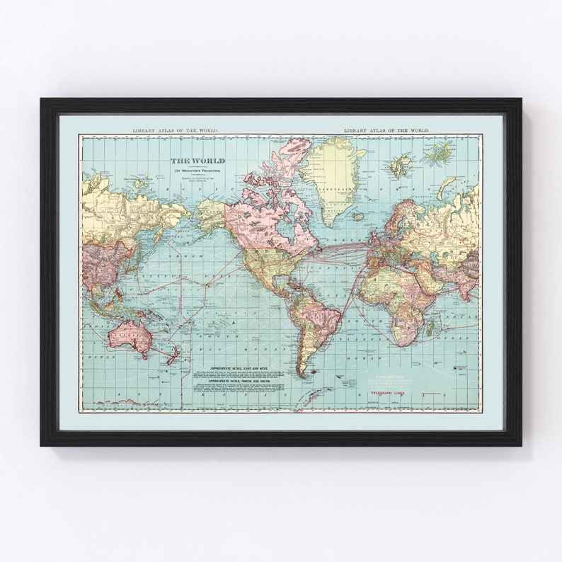 World Map 1912, Vintage World Map, Old World Art, Wall Art Gift for ...