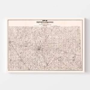 Seneca County Map 1891, Vintage Seneca County Map, Old Seneca County Ohio Art, Wall Art Gift for ...