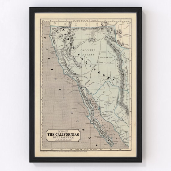 California Map 1842 Old Map of California Art Vintage Print - Etsy