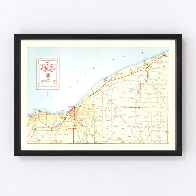 Cleveland Map 1926 Old Map of Cleveland Ohio Art Vintage - Etsy