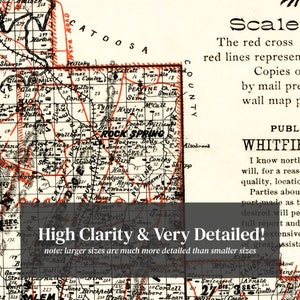 Walker County Georgia Map 1893 Old Map of Walker County Georgia Art ...