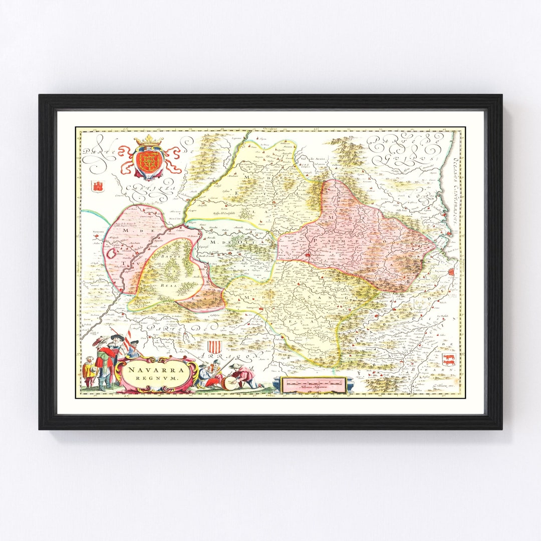 Northern Spain Map 1665 Old Map of Northern Spain Spain Art Vintage ...