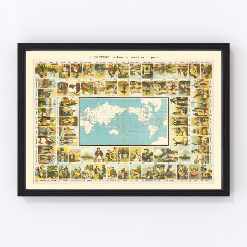 World Map 1870, Vintage World Map, Old World Art, Wall Art Gift for ...
