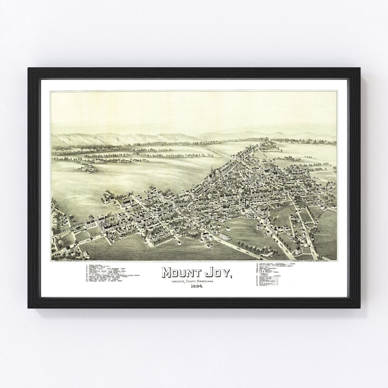 Mount Joy Map 1894 Old Map of Mount Joy Pennsylvania Art - Etsy