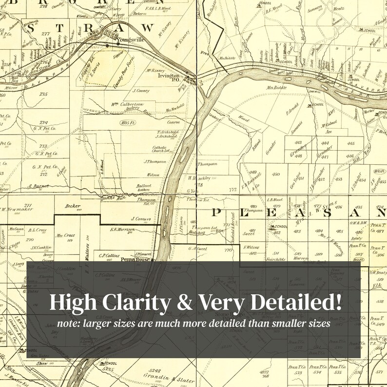 Warren County Pennsylvania Map 1900 Old Map of Warren County - Etsy