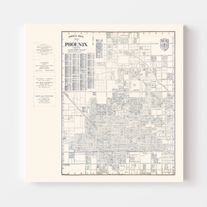 Phoenix Map 1920 Old Map of Phoenix Arizona Art Vintage Print Framed ...