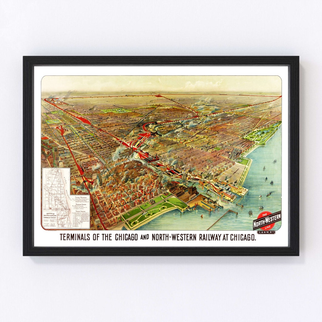 Chicago Map 1902, Vintage Chicago Map, Old Chicago Illinois Art, Wall ...