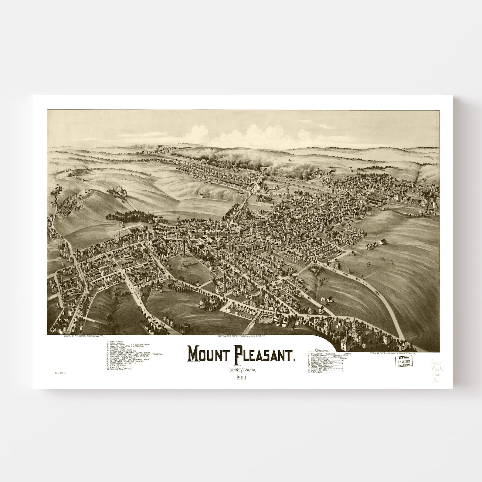 Mount Pleasant Map 1900 Old Map of Mount Pleasant - Etsy