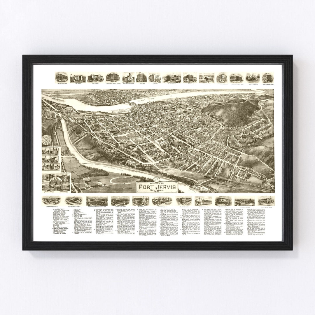 Port Jervis Map 1920, Vintage Port Jervis Map, Old Port Jervis New York ...