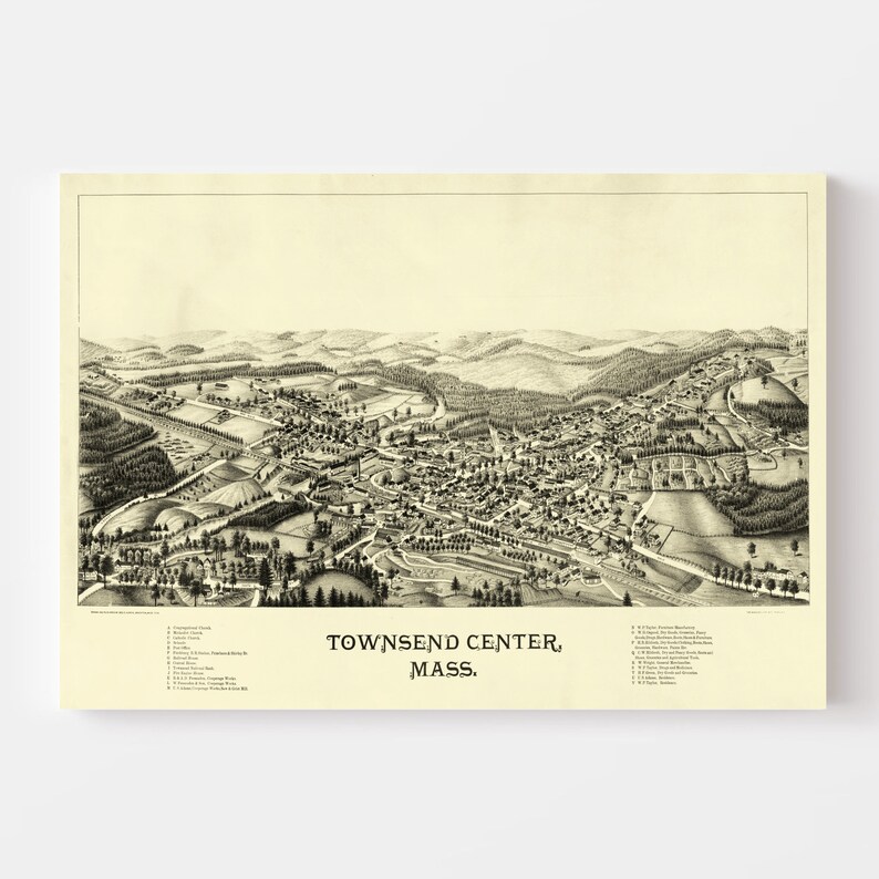 Townsend Center Map 1889 Old Map of Townsend Center - Etsy