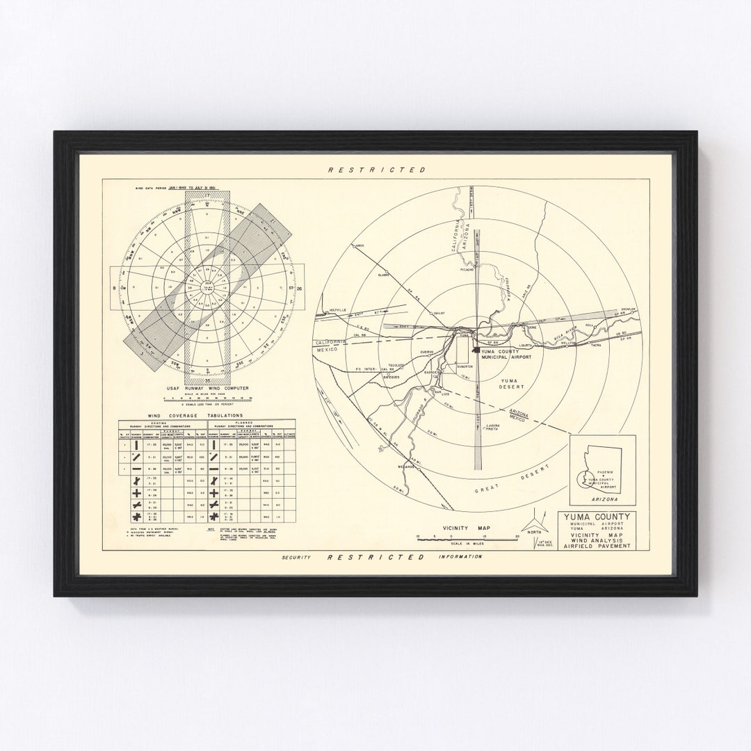 Brookley Air Force Base Map 1952, Vintage Brookley Air Force Base Map ...