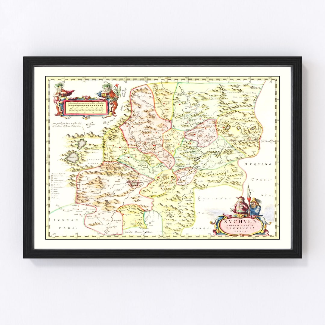 Suchen Map 1665, Vintage Suchen Map, Old Suchen Art, Wall Art Gift for ...