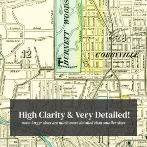 Cincinnati Map 1895 - Old Map of Cincinnati Ohio Art Vintage Print ...