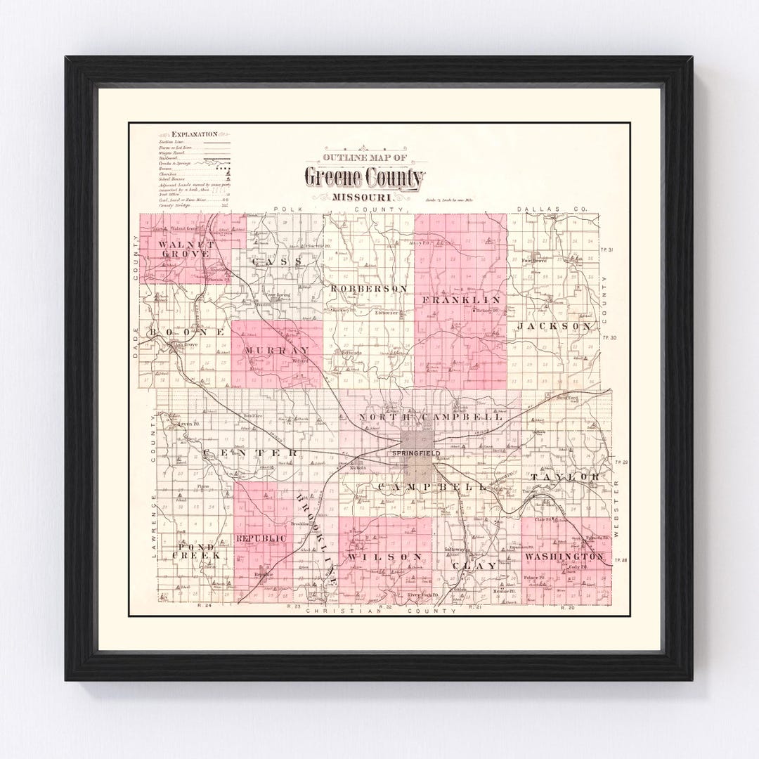 Greene County Map 1904, Vintage Greene County Map, Old Greene County ...