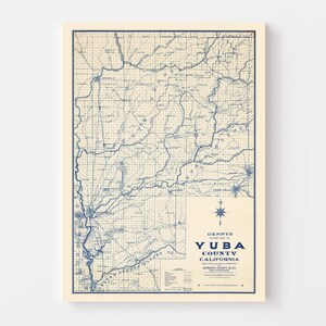 Yuba County Map 1913, Vintage Yuba County Map, Old Yuba County ...