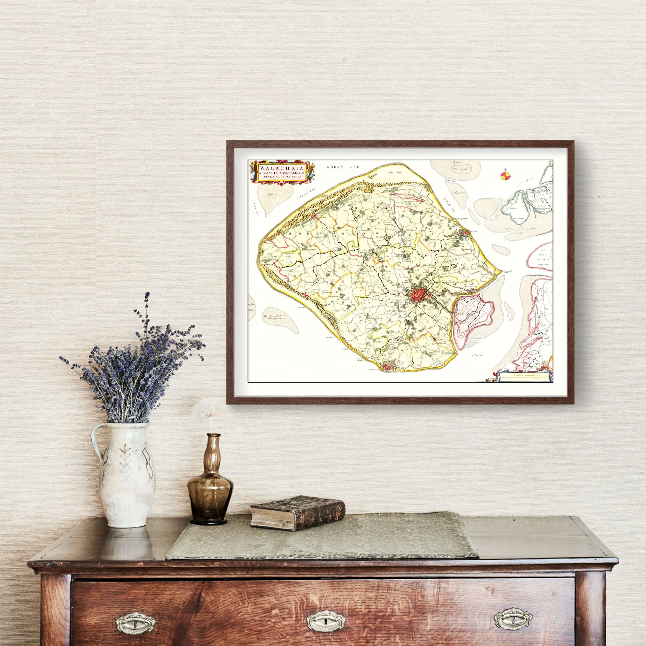 Walcheren Map 1665 Old Map of Walcheren Netherlands Art - Etsy