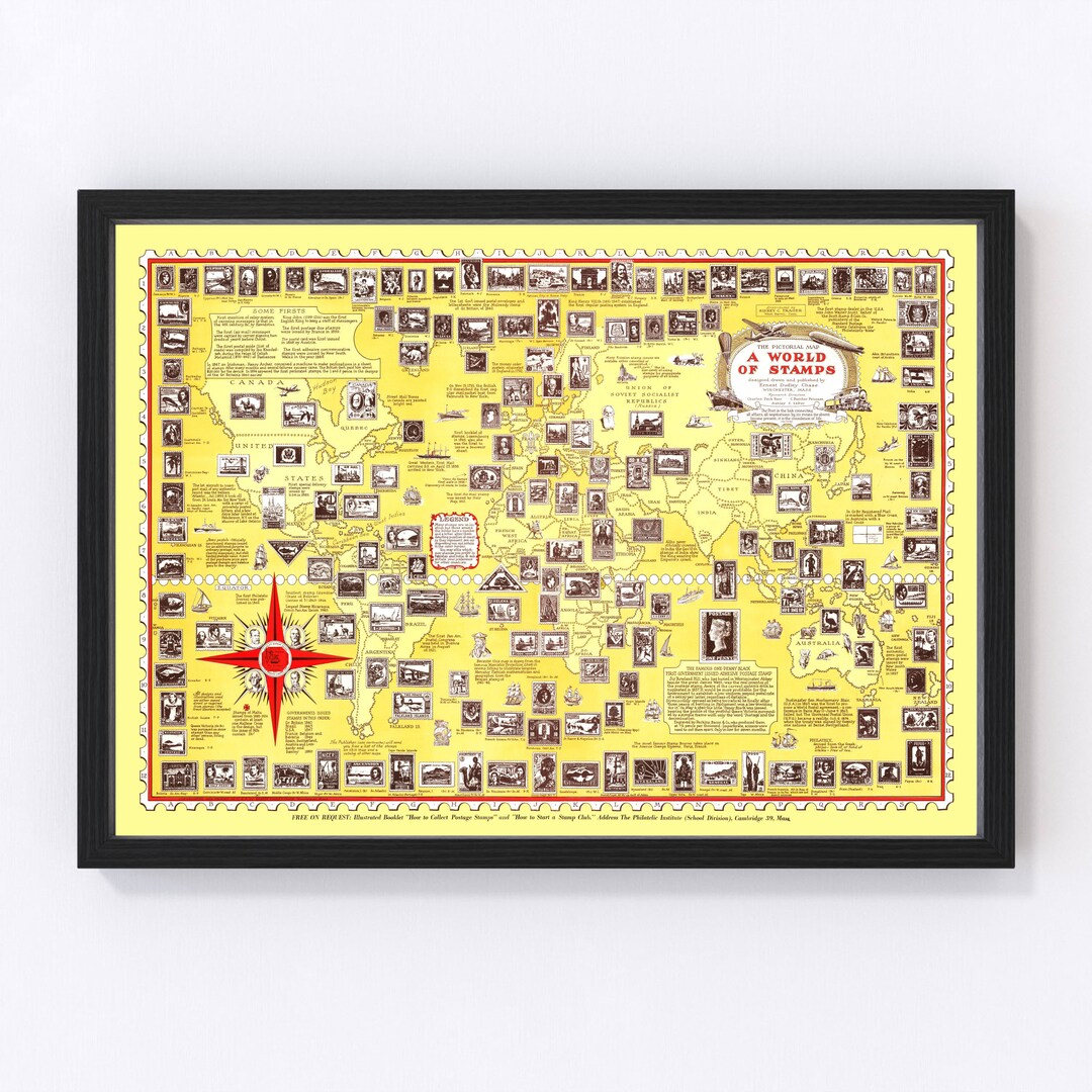 World Map 1947, Vintage World Map, Old World Art, Wall Art Gift for ...