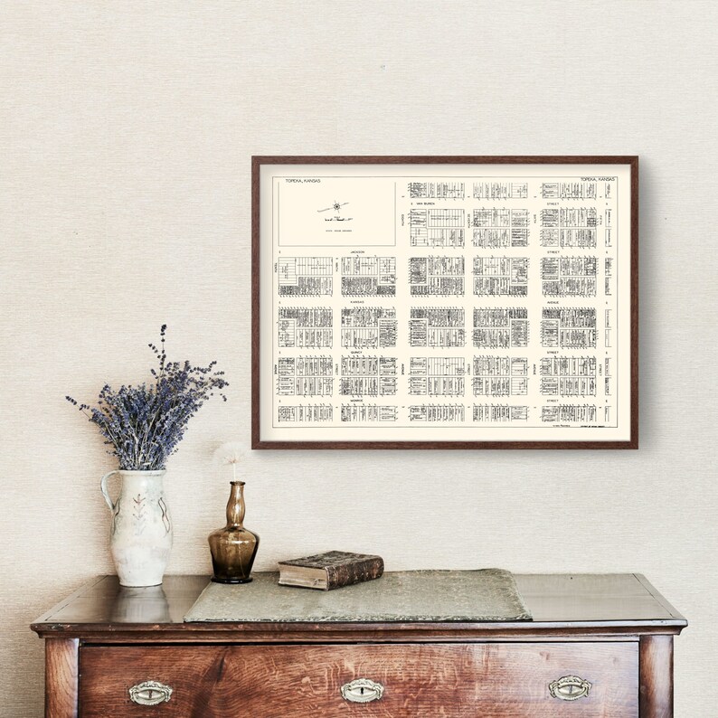 Topeka Map 1929 Old Map of Topeka Business Section Kansas - Etsy