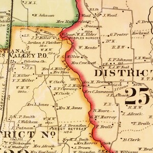 Vintage Rutherford County Map 1878 Old Map of Rutherford | Etsy