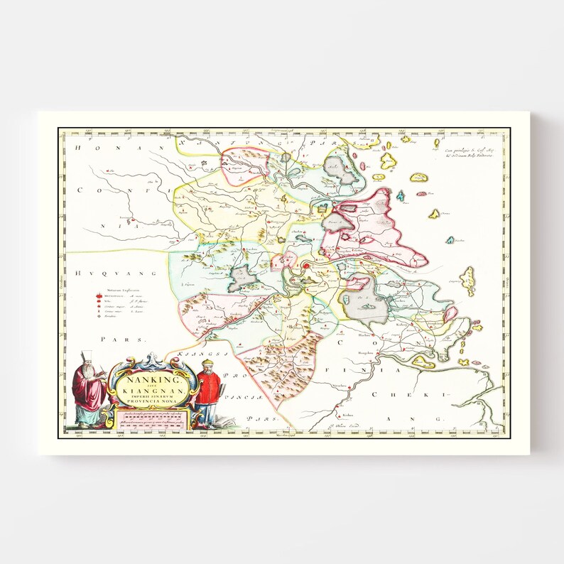 Nanking Map 1665 Old Map of Nanking China Art Vintage Print - Etsy