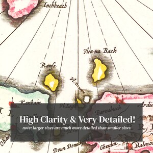 Lorne Map 1665 Old Map of Lorne Scotland Art Vintage Print Framed Wall ...