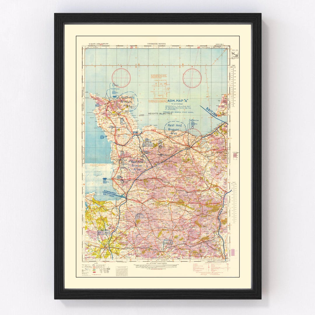 France Map 1944, Vintage France Map, Old France Art, Wall Art Gift for ...