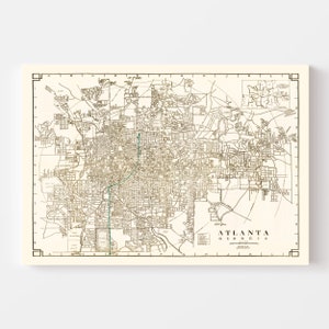 Atlanta Map 1931 - Old Map of Atlanta Georgia Art Vintage Print Framed ...