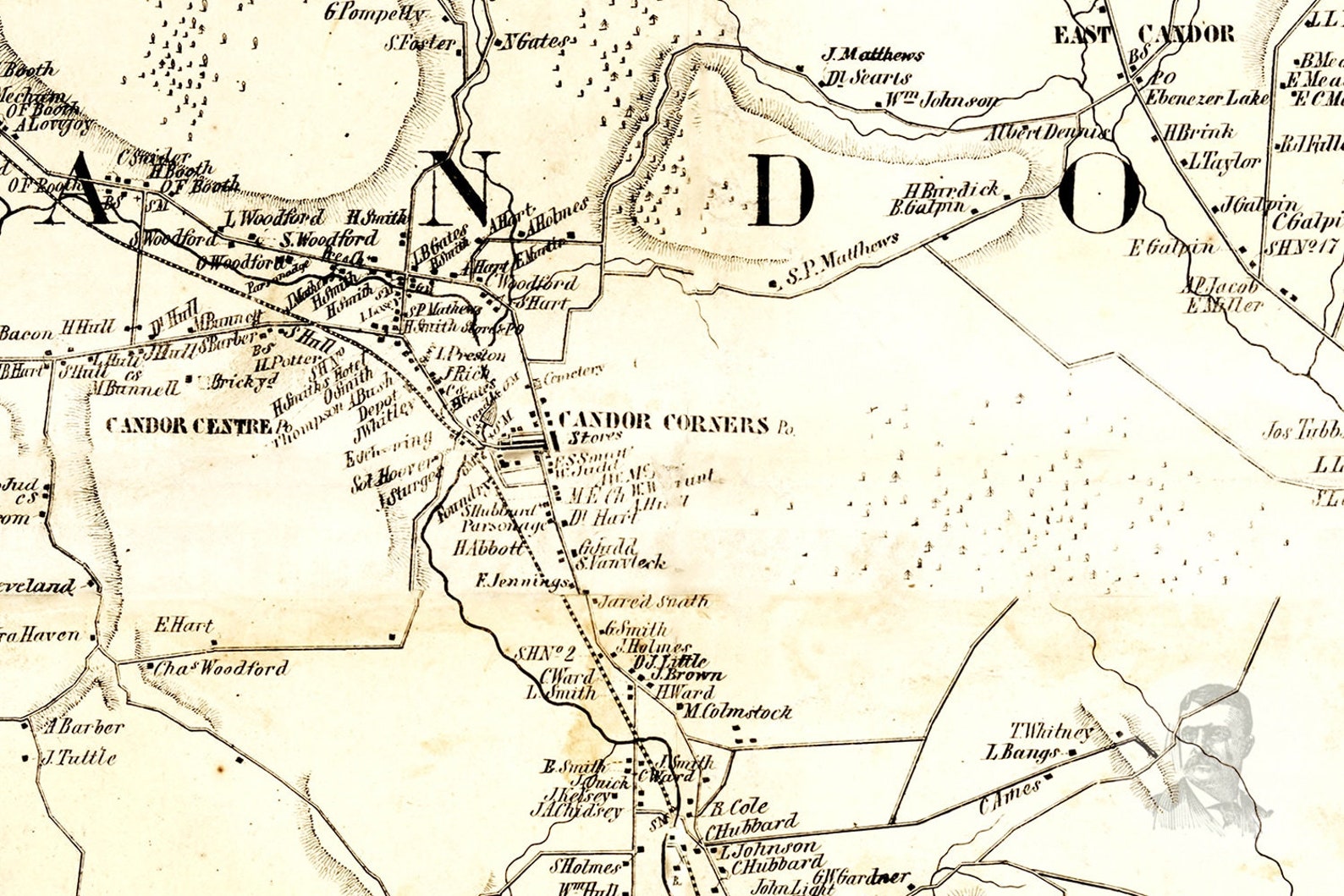 Vintage Tioga County Map 1855 Old Map of Tioga County New | Etsy