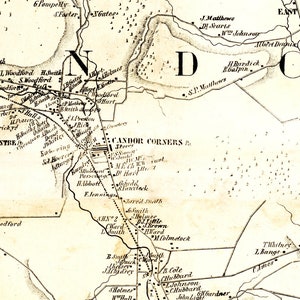 Vintage Tioga County Map 1855 Old Map of Tioga County New | Etsy