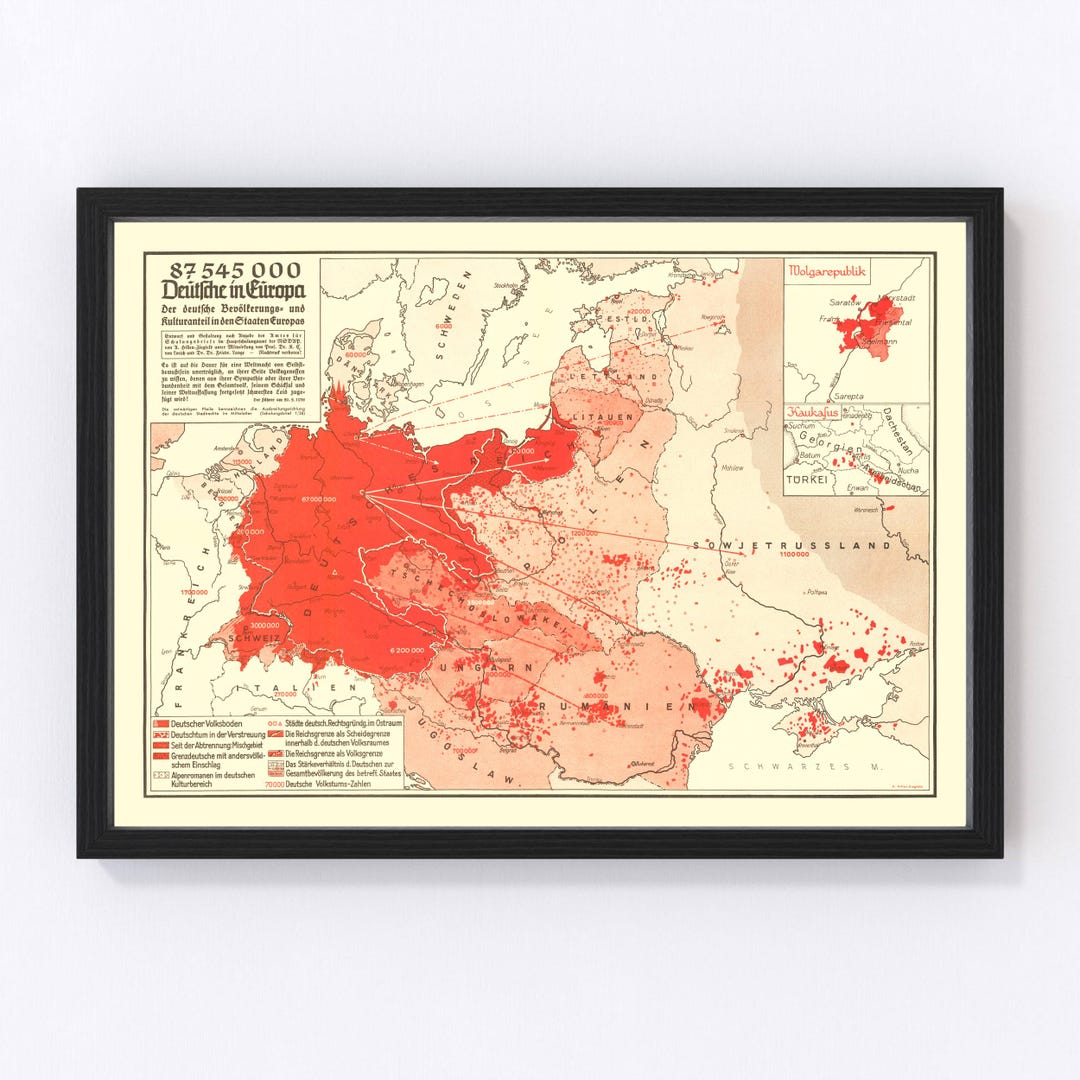 Europe Map 1938, Vintage Europe Map, Old Europe Art, Wall Art Gift for ...