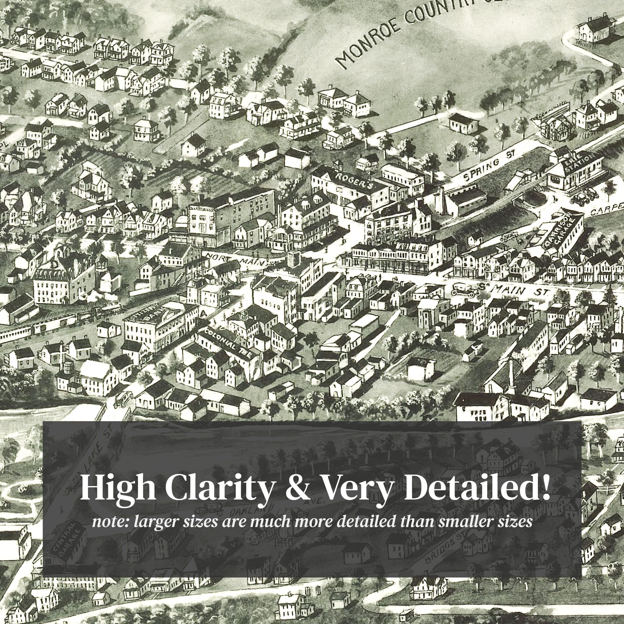 Monroe Map 1922 Old Map of Monroe New York Art Vintage Print - Etsy.de