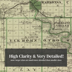 Webster County IA Map 1875 Old Map of Fort Dodge Iowa Art Vintage Print ...