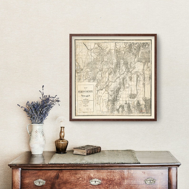 Elko County Map 1894, Vintage Elko County Map, Old Elko County Nevada ...