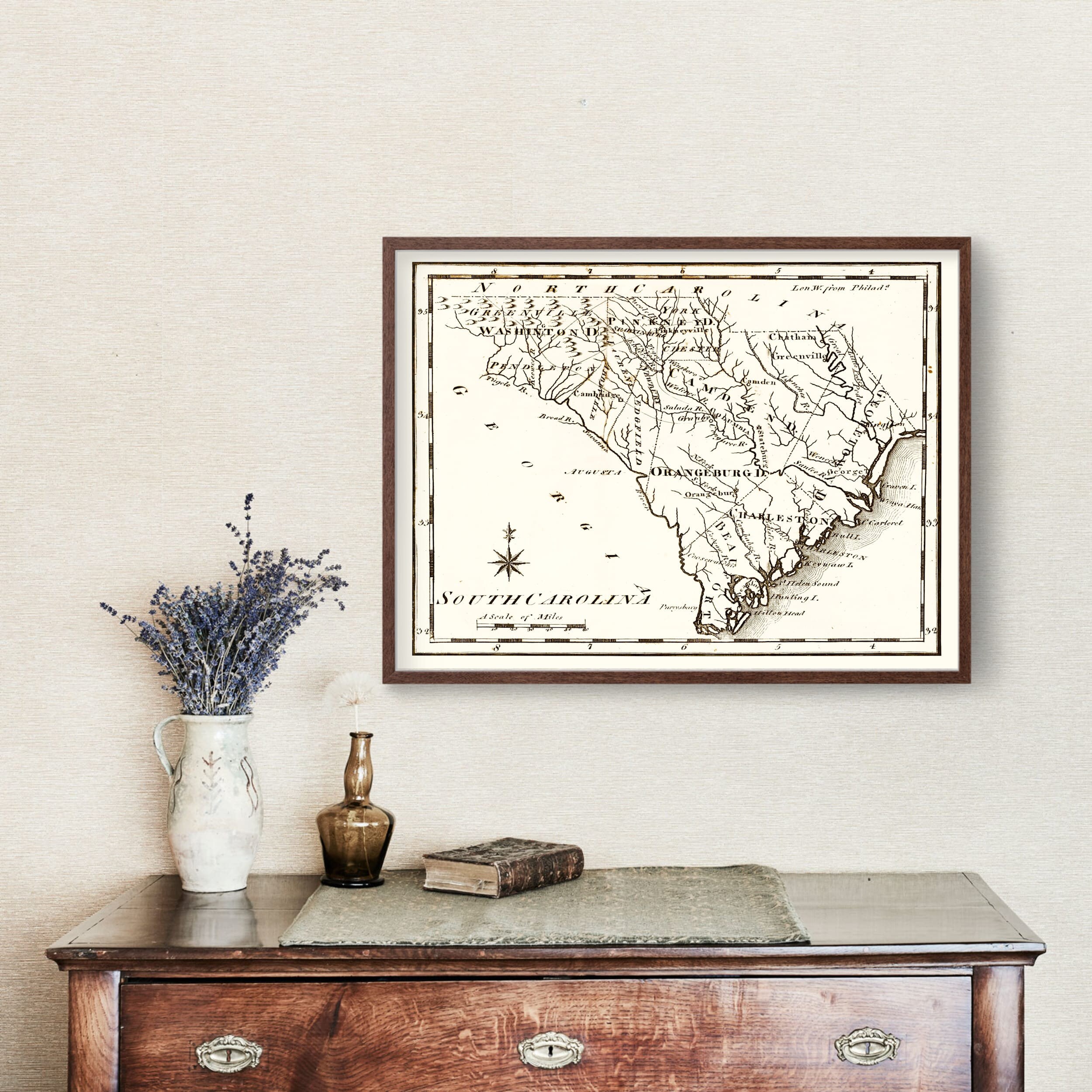 South Carolina Map 1795 Old Map of South Carolina Art - Etsy
