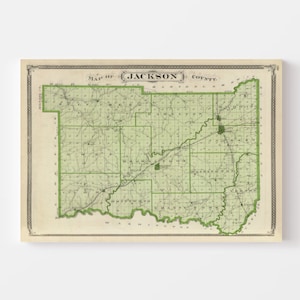 Jackson County Map 1876, Vintage Jackson County Map, Old Jackson County ...