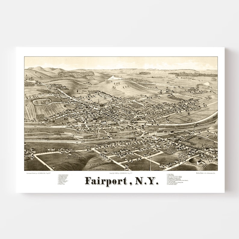 Fairport Map 1885 Old Map of Fairport New York Art Vintage - Etsy