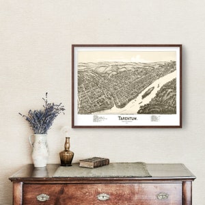 Tarentum Map 1901, Vintage Tarentum Map, Old Tarentum Pennsylvania Art ...