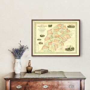 Chester County Pennsylvania Map 1856 - Old Map of Chester County ...